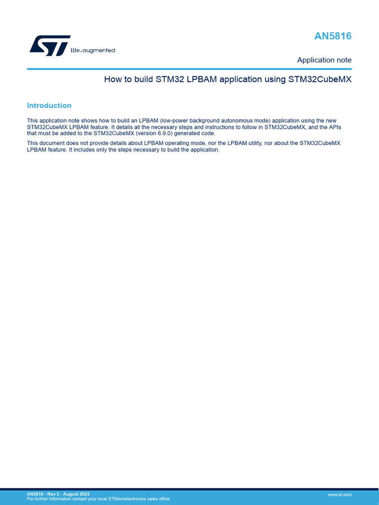 An5816 How To Build stm32 Lpbam Application Using Stm32cubemx Stmicroelectronics | PDF | Analog ...