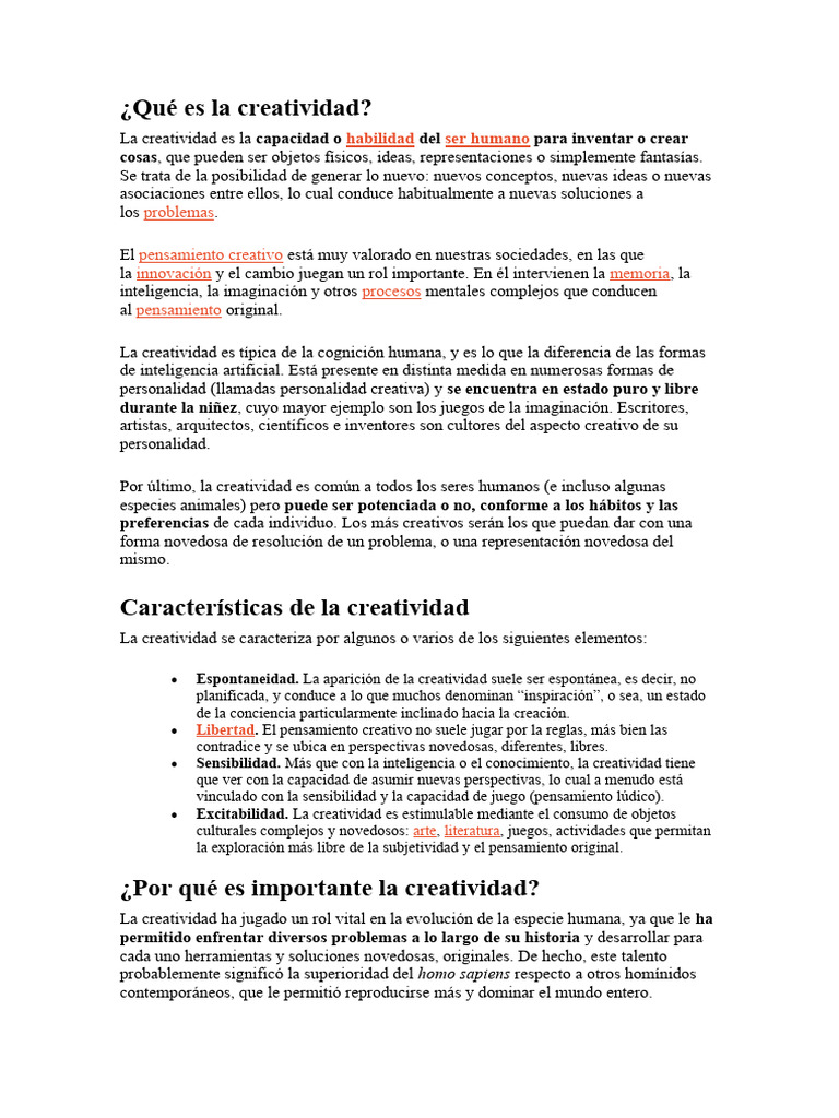 Definición y Ejemplos de Creatividad | PDF | Creatividad | Pensamiento