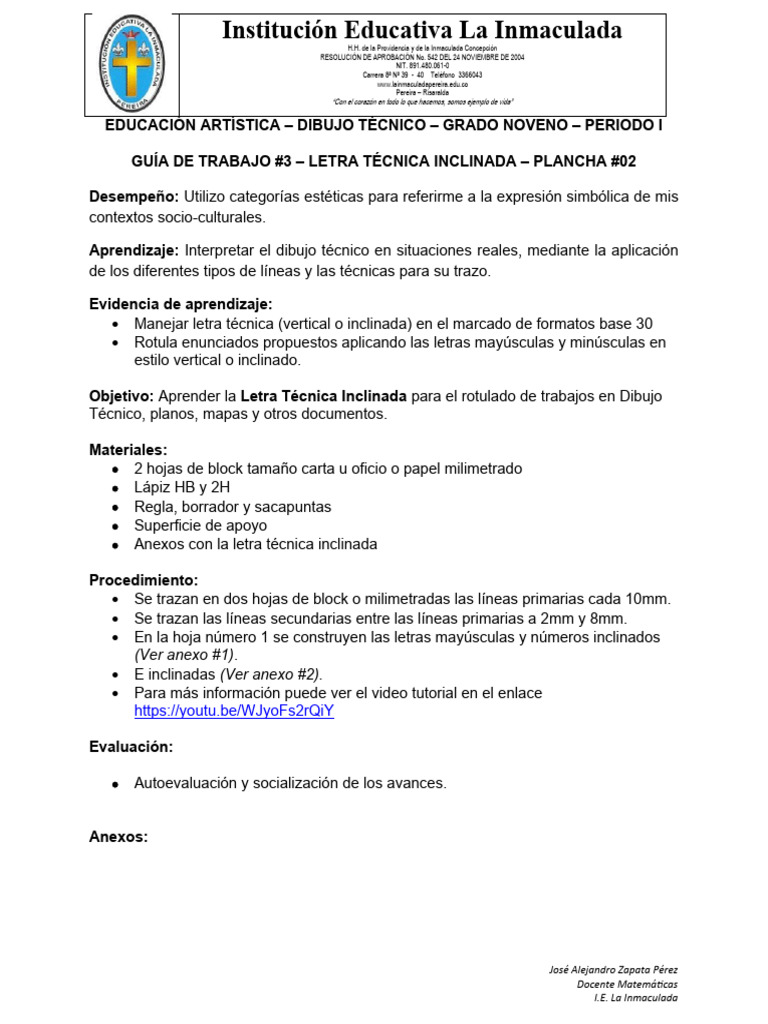 Guía de Letra Técnica Inclinada 75° | PDF | Dibujo | Cognición