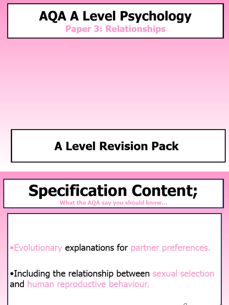 Relationships A-LEVEL | PDF