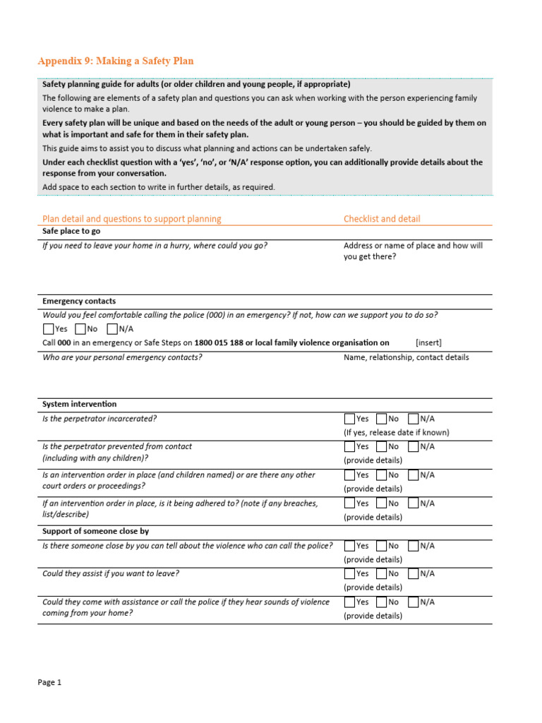 MARAM Brief and Intermediate - Appendix 9 - Making A Safety Plan.v1.0 ...