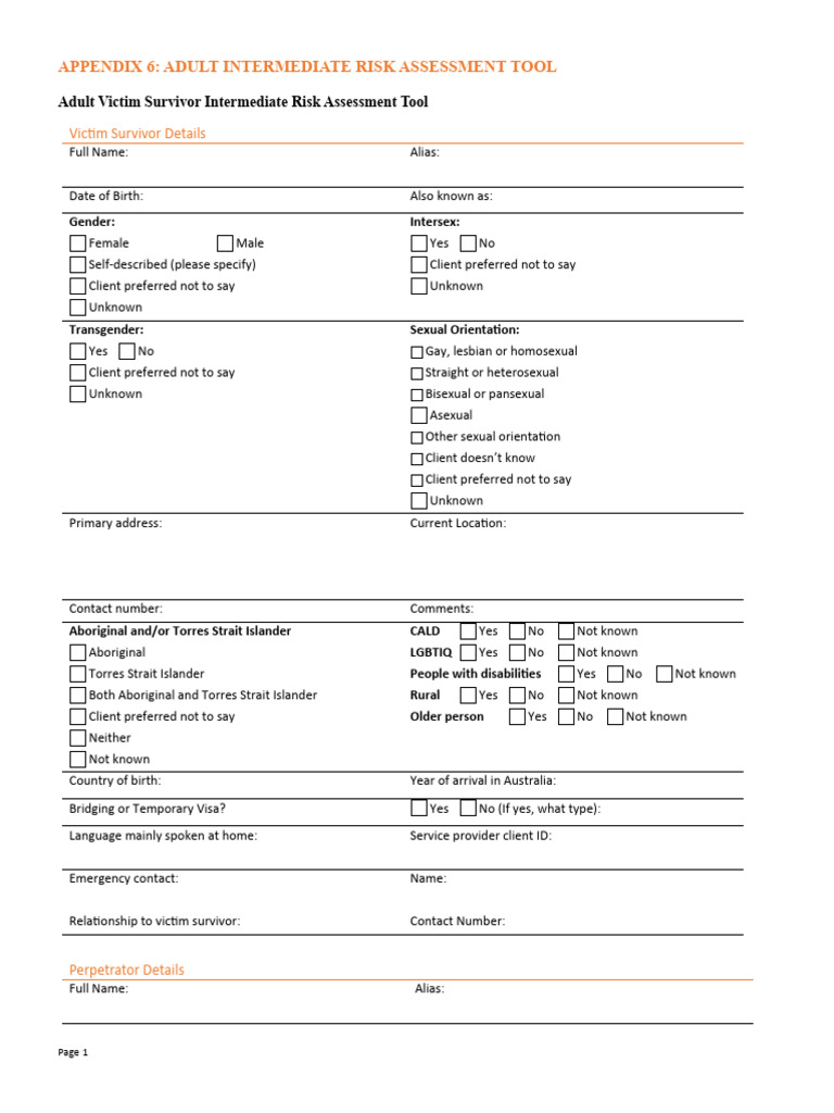 MARAM Brief and Intermediate - Responsibility 3 - Appendix 6 - Adult ...