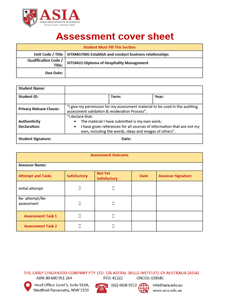 SITXMGT005 Student Assessment Tasks | PDF | Negotiation | Plagiarism SITXMGT005 Student Assessment Tasks | PDF | Negotiation | Plagiarism