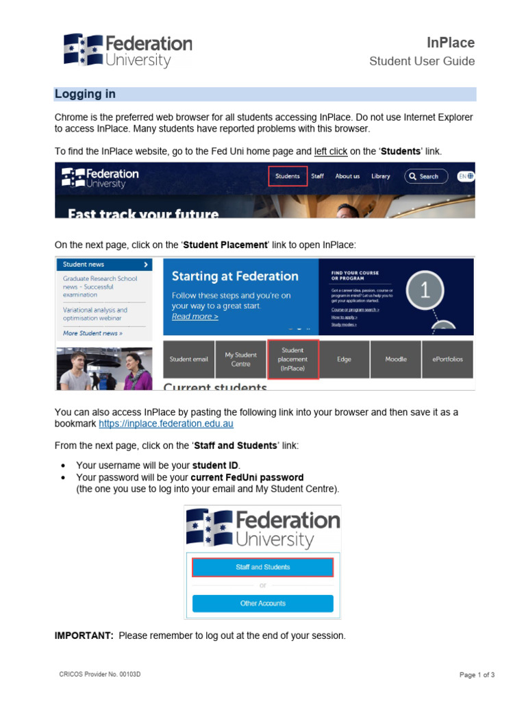 InPlace Student Login & Pre-Placement Guide | PDF | Login | Computing