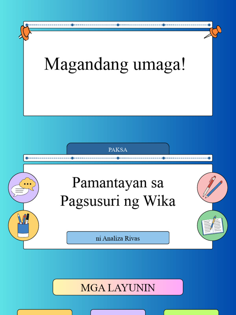 Pamantayan Sa Pagsusuri NG Wika | PDF