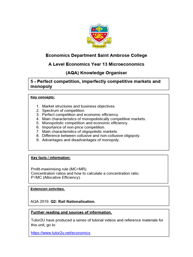 5 Perfect Competition Imperfectly Y13.257085608 | PDF | Business | Technology & Engineering