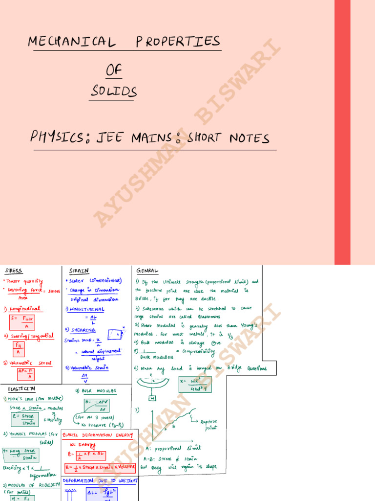 Mechanical Properties | PDF | Elasticity (Physics) | Young's Modulus