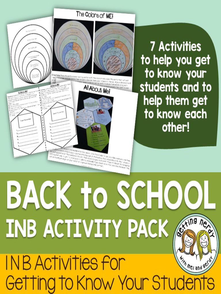 Backto School Interactive Notebook Activity Pack | Download Free PDF ...
