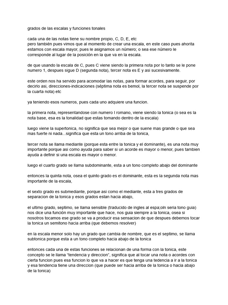 Grados Escala | PDF | Escala (música) | Acorde (Música)