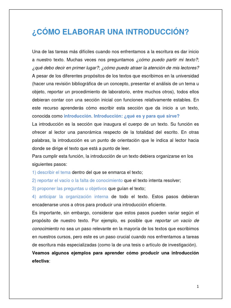CÓMO ELABORAR UNA INTRODUCCIÓN | PDF | Albrecht Dürer | Conocimiento