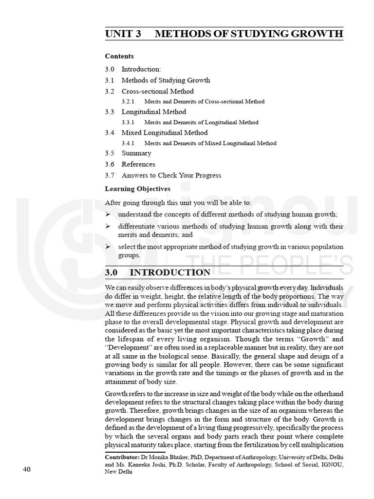 Methods of Studying Growth 2 | PDF | Sampling (Statistics) | Statistics