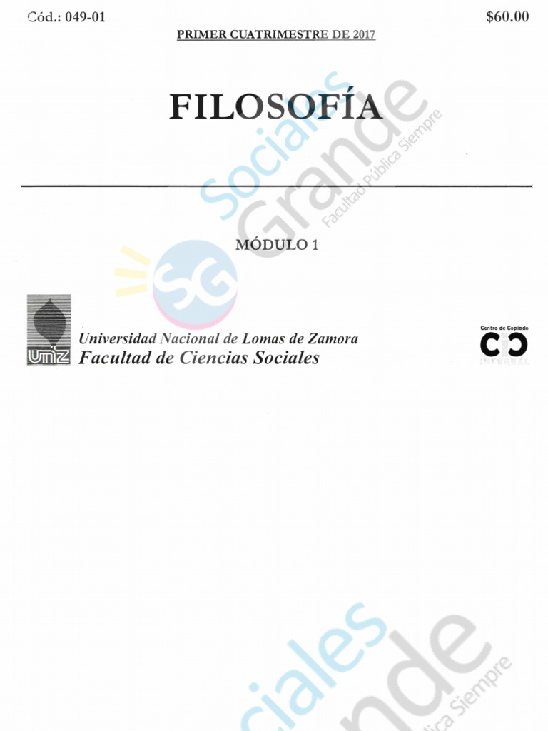 Filo Sofia Modulo 1 | PDF