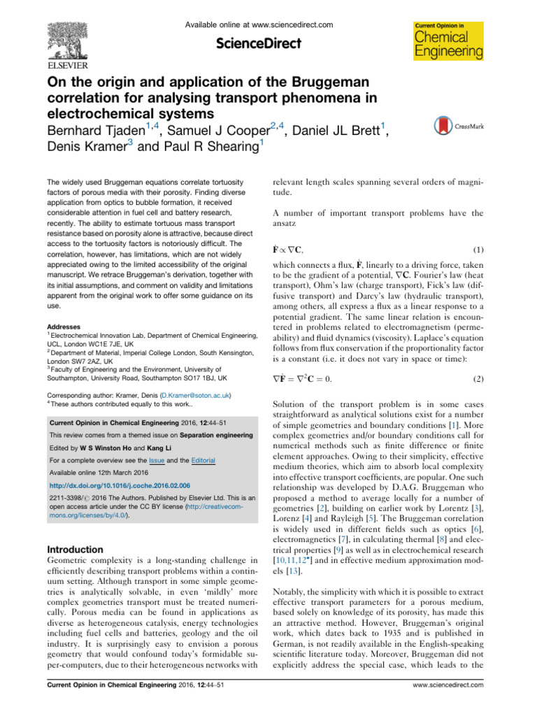 Bruggeman Correlation in Electrochemistry | PDF | Porosity | Lithium ...