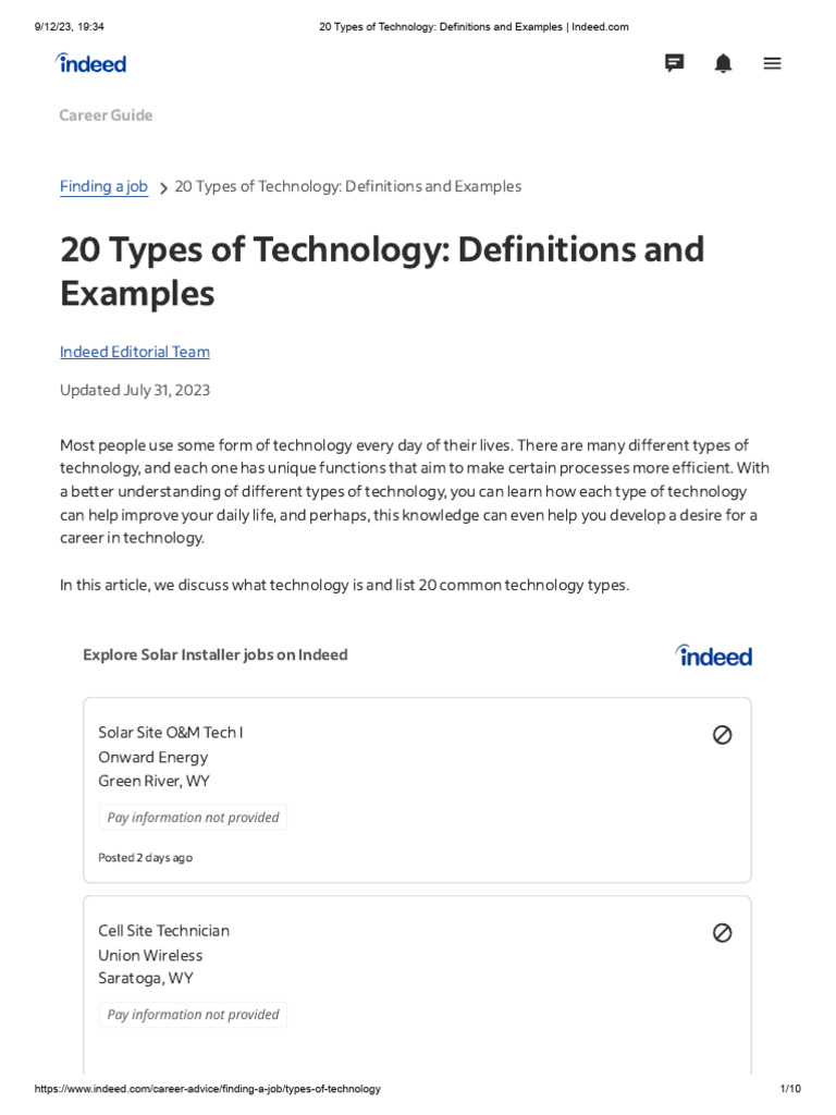 20 Types of Technology - Definitions and Examples | PDF | Telephone ...