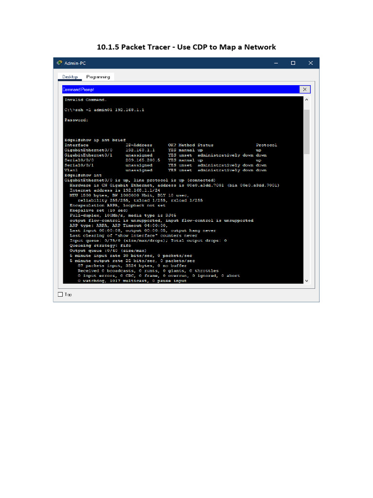 CDP Network Mapping in Packet Tracer | PDF