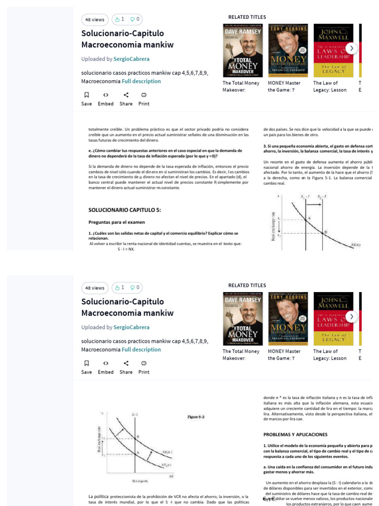 PDF Solucionario Capitulo Macroeconomia Mankiw - Compress | PDF | Inflación | Macroeconómica
