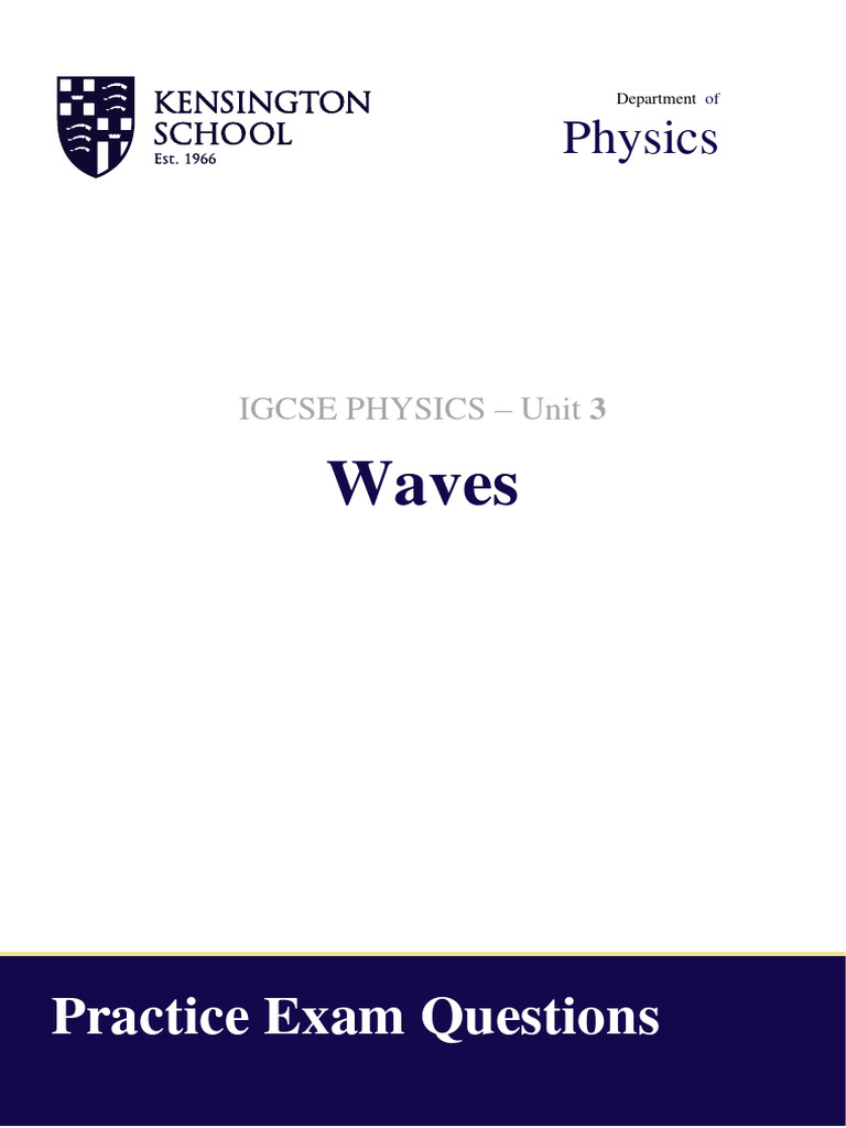 IGCSE Physics Waves Exam Questions | PDF | Electromagnetic Radiation ...