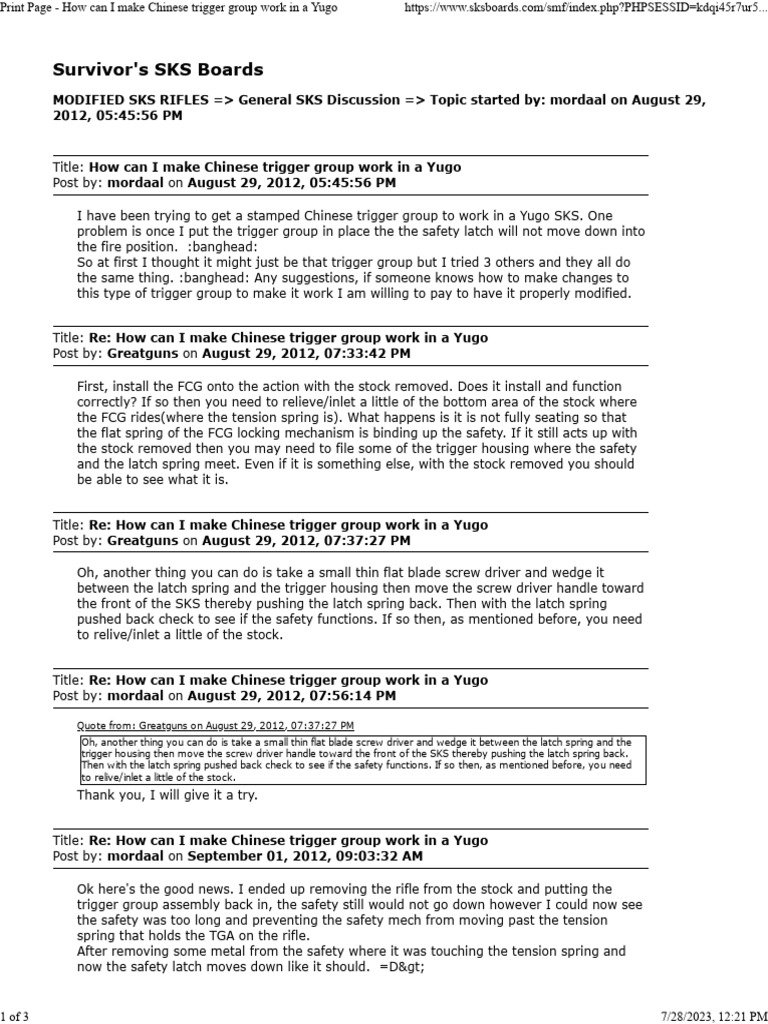 How Can I Make Chinese Trigger Group Work in A Yugo | PDF | Trigger ...