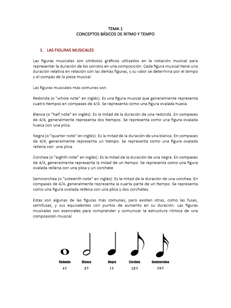Tema 1 | PDF | Ritmo | Tempo