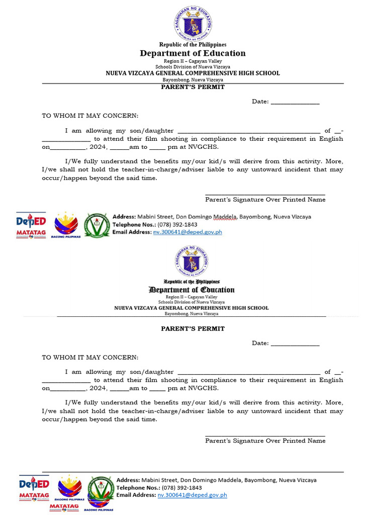 1 2024 Parents Permit | PDF