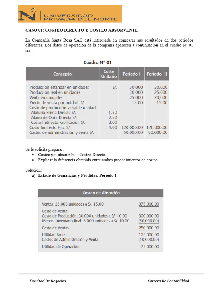 Casos Practicos Costeo Directo y Costeo Absorvente | PDF | Economía Financiera | Economias