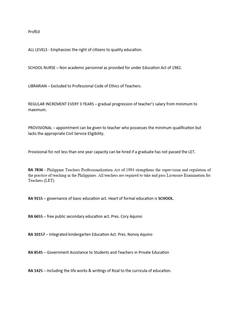 ProfEd No. 1 | PDF | Pleasure | Teachers