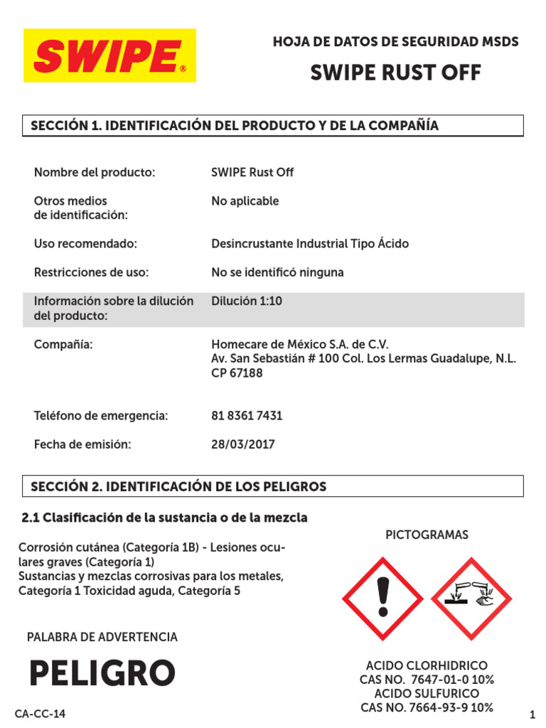 Peligro: Swipe Rust Off | PDF