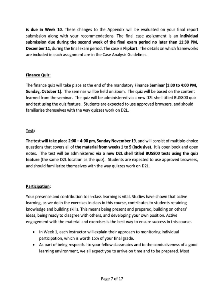 Bus800 Outline | PDF