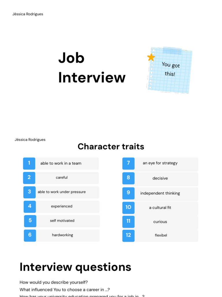 Job Interview | PDF | Job Interview | Cognition