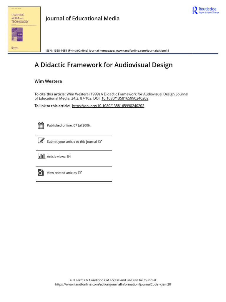 A Didactic Framework For Audiovisual Design | PDF | Learning | Information