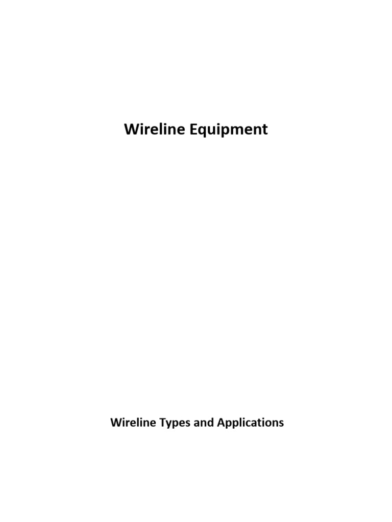 Wireline Equipment | Download Free PDF | Gas Technologies | Machines