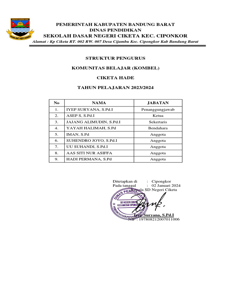 Struktur Kombel | PDF