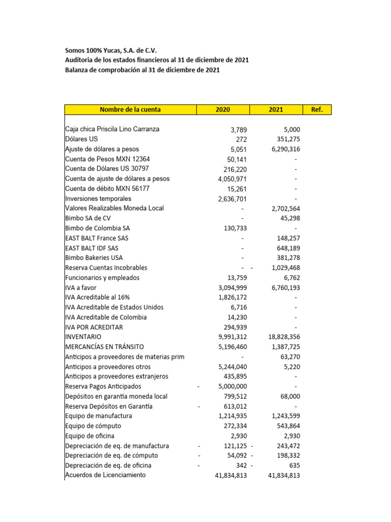 Auditoría Financiera SCP 611 2021 | PDF | Auditoría | Inventario