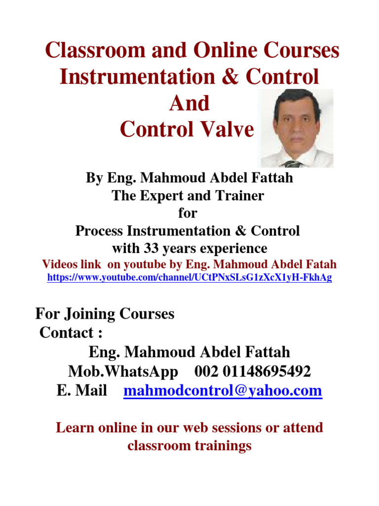 Instrumentation & Control and Control Valves Courses | PDF | Flow ...