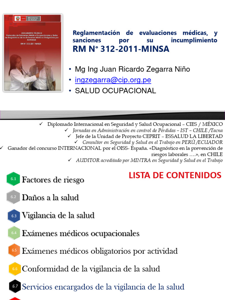 Sesion RM 312 2011 Minsa Unidad 2 2025 PDF | PDF | Seguridad y salud ocupacional | Programas ...
