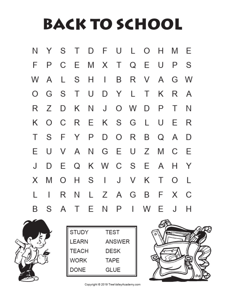 Back To School Word Search | PDF | Teaching | Learning