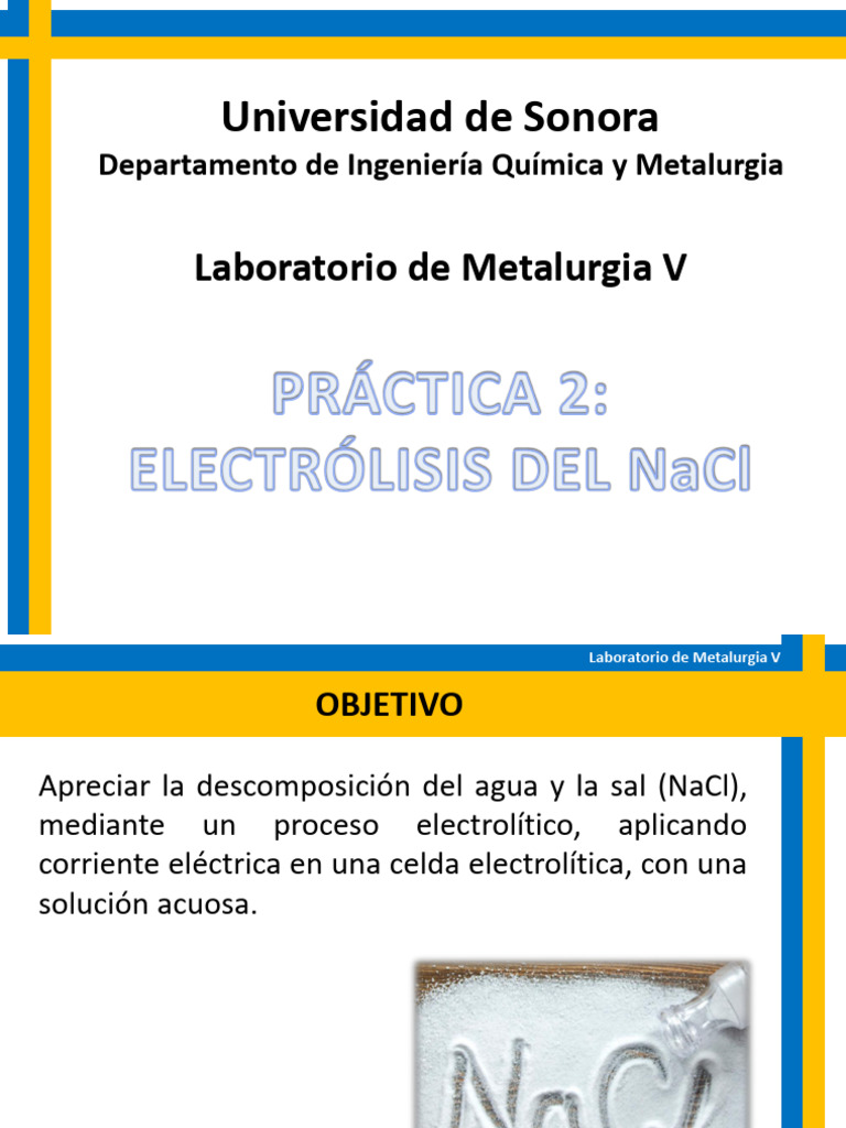 P2 - Electrolisis Del NaCl | PDF | Redox | Química