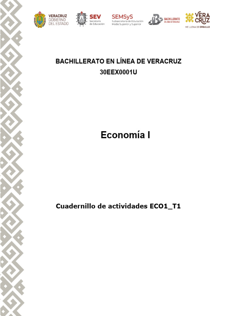 Economía I Cuadernillo de Actividades ECO1 - T1) | PDF