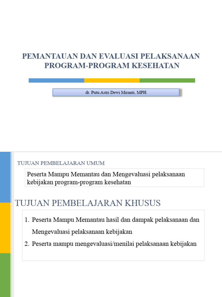 4 - 3 - 21 - Pemantauan Dan Evaluasi Pelaksanaan Program Kesehatan | PDF
