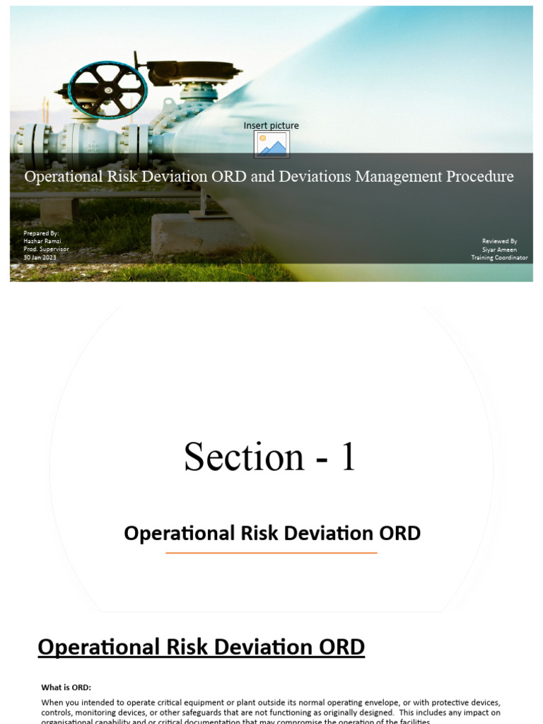 Operational Risk Deviation Management | PDF | Risk | Risk Assessment