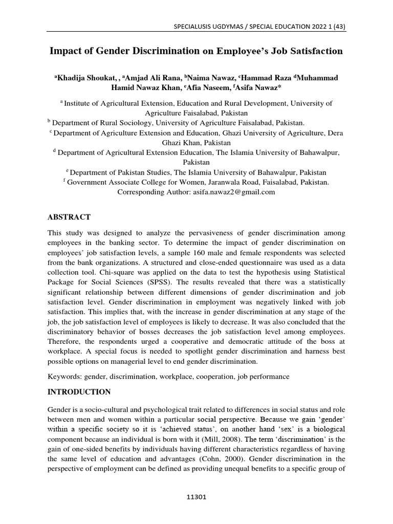 Gender Discrimination Paper | PDF