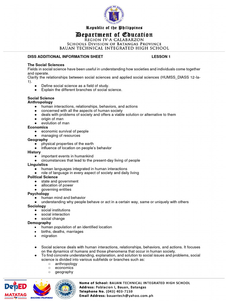 Diass Grade 11 Humss | Download Free PDF | Social Sciences | Psychotherapy