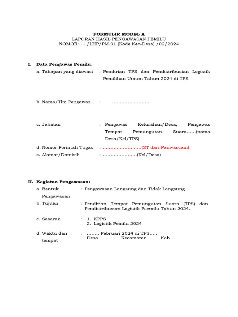 Pengawasan Logistik Pemilu 2024 | PDF