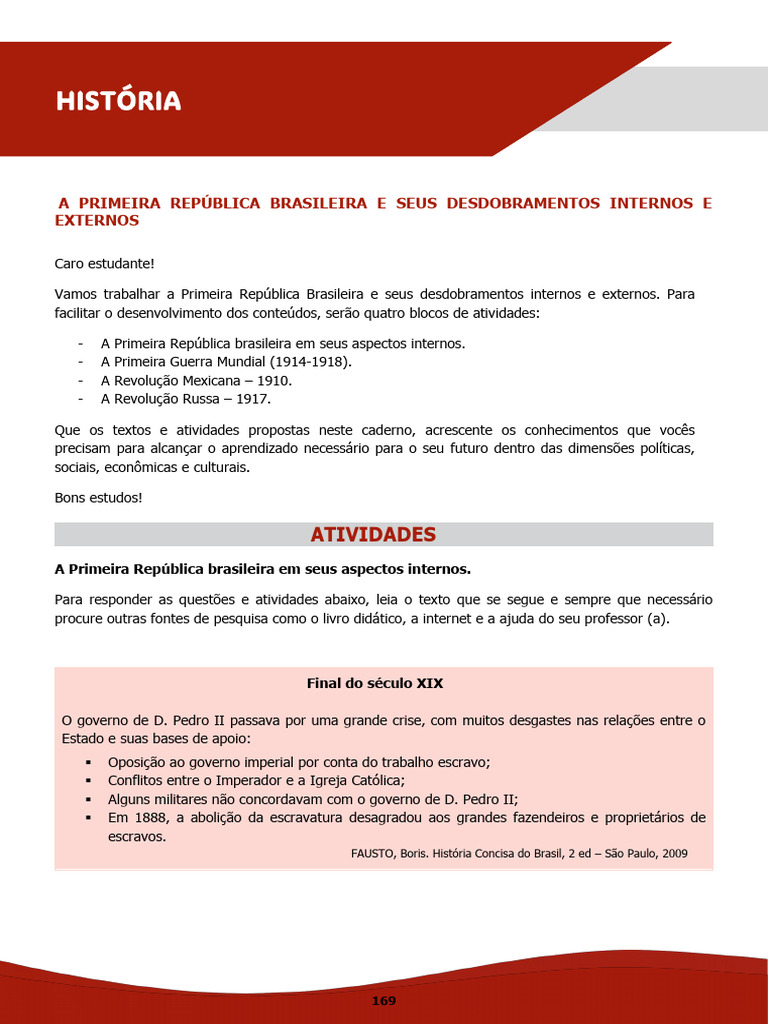 APOSTILA ALUNO - HISTORIA 3º Ano 1ºbim | PDF