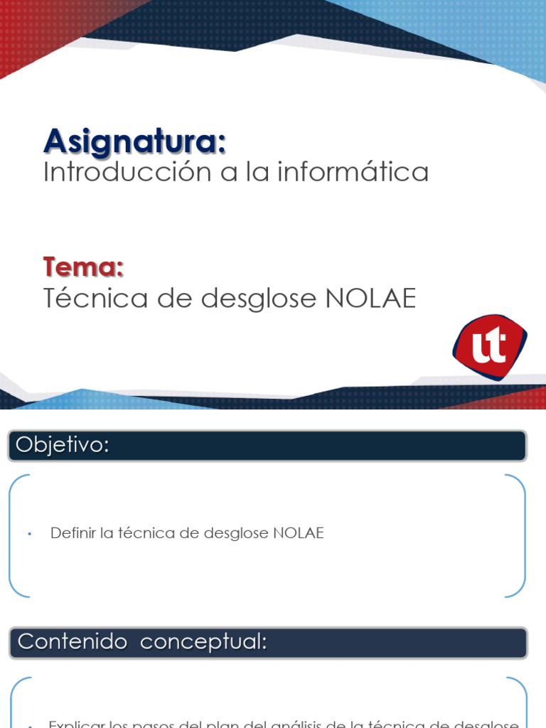 T Cnica de Desglose NOLAE 1 1 PDF | PDF | Programa de computadora | Programación