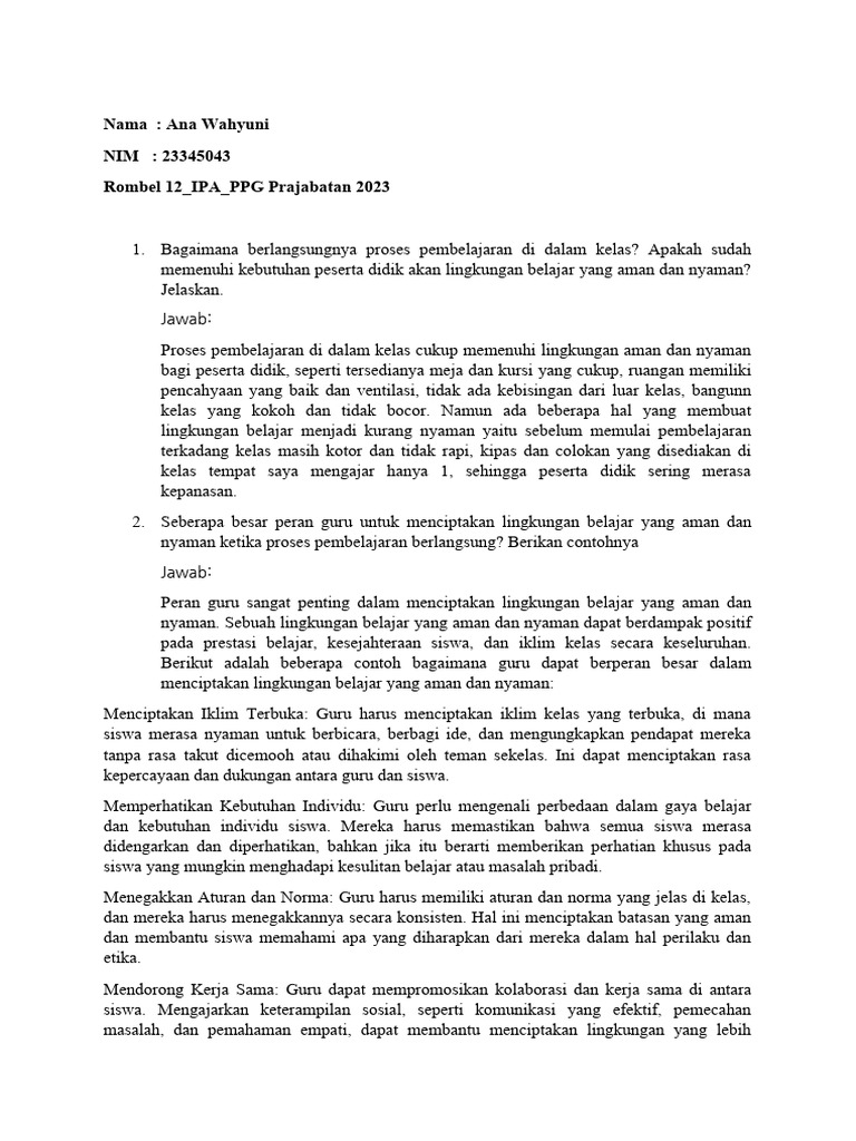 Ana Wahyuni - Demonstrasi Kontekstual - Topik 4 - PPDP | PDF