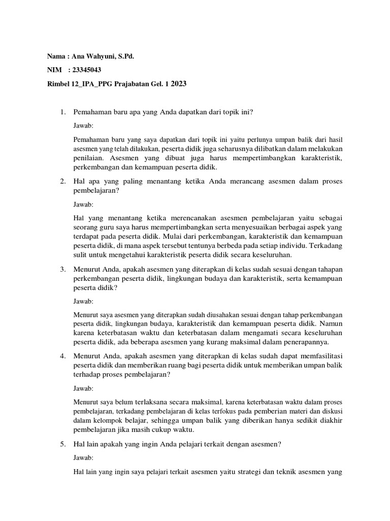 Ana Wahyuni - Aksi Nyata - Topik 3 - PPDP | PDF