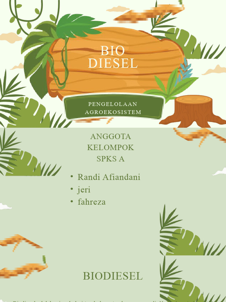 Presentasi Agroekosistem (Biodiesel) | PDF