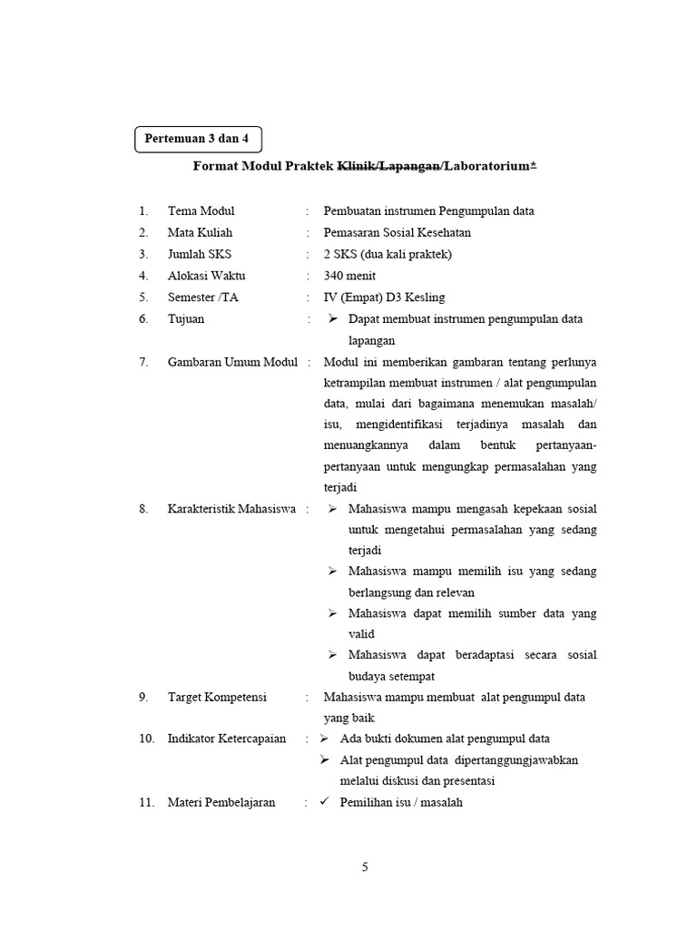 Modul Praktek Pert 3 Dan 4 Pembuatan Instrumen | PDF