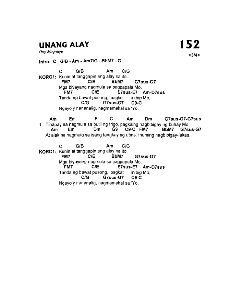 Unang Alay Chords | PDF
